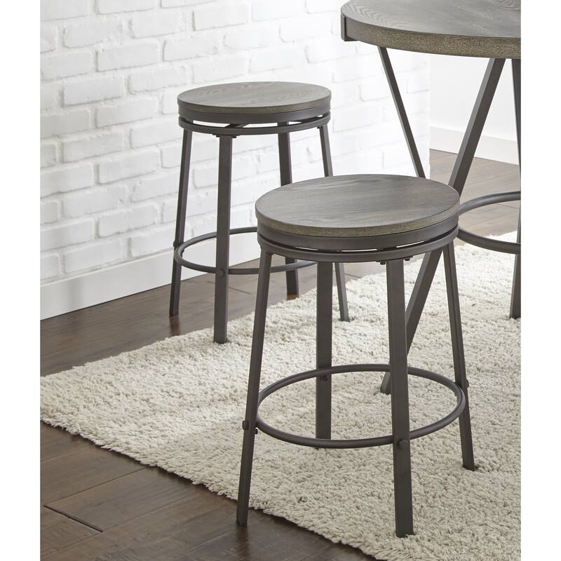 Steve Silver Perry Grey Counter Height Swivel Stool (Set of 2 ...