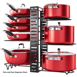 8-Tier Adjustable Kitchen Organizers and Storage Pot Racks - Bed Bath ...