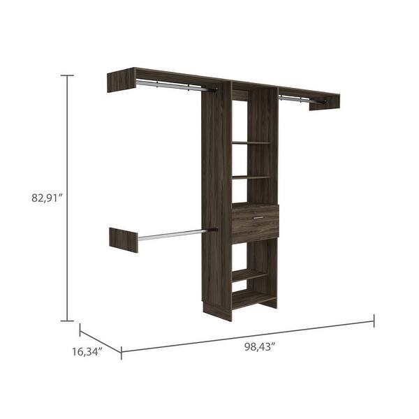 Distinctive Design 1-Drawer 5-Shelf Closet System for Living Room ...
