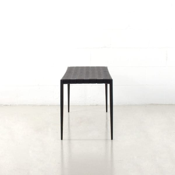 Soho Mid-Century Modern Leather Weave Coffee/Bench 28-inches/ 47-inches ...