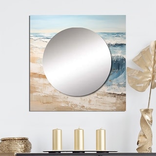Designart "Golden And Blue Beach Tranquility I" Coastal Beach Wall ...