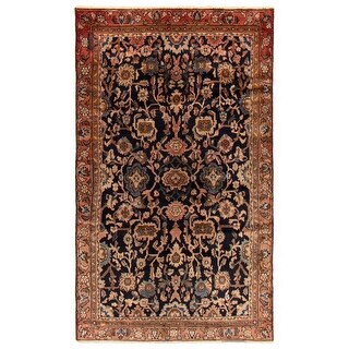 ECARPETGALLERY Hand-knotted Andelz Navy Wool Rug - 4'8 x 7'9 - Bed Bath ...