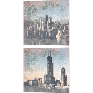 Dan Meneely 'Chicago Skyline' Canvas Art (Set of 2) - Bed Bath & Beyond ...