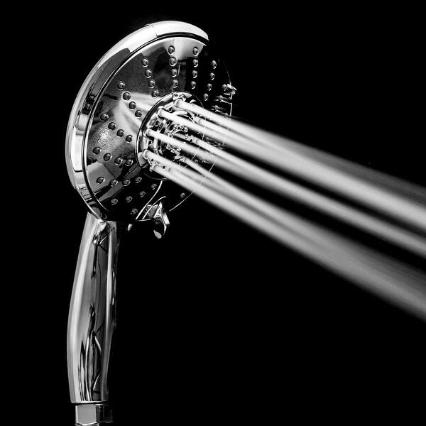 Double Rain Shower with Adjustable Slide Bar and Stainless Steel Hose ...