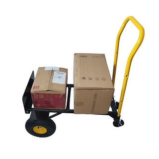 Hand Truck Dual Cart 4 Wheel Push Cart with Swivel Wheels 330 Lbs ...