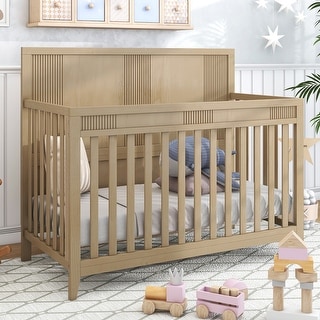 Certified Baby Safe Crib, Pine Solid Wood, Non-Toxic Finish, Hazel Wood ...