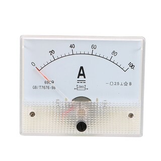 DC 0-100A Rectangle Panel Meter Gauge Current Analogue Analog Ammeter ...
