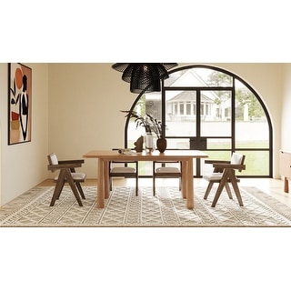 Modrest Rhea Modern 71" Natual Acacia Rectangular Dining Table - Beige ...