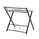 Folding Writing Table Home Office Computer Desk with 2-Tier Shelf - Bed ...
