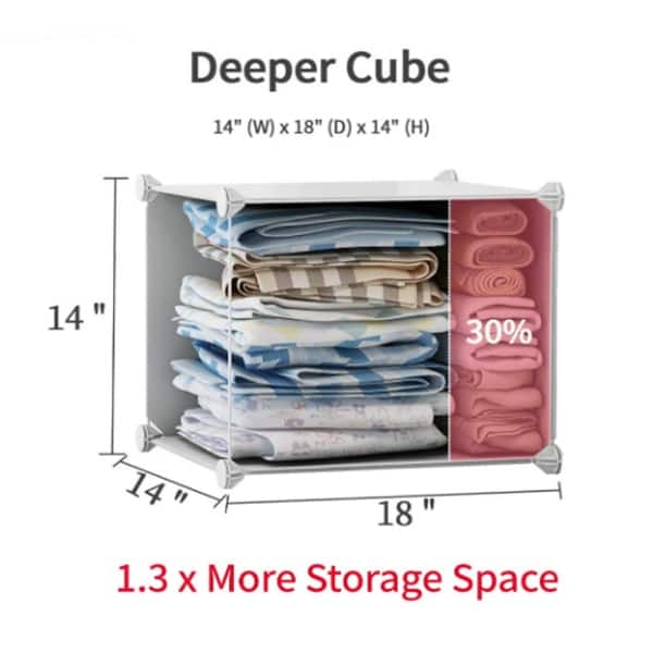8 Cube Stackable Plastic Cube Storage Shelves Modular Cabinet Hanging ...