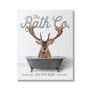 Stupell Elk in Bathtub Canvas Wall Art Design by Lettered and Lined ...