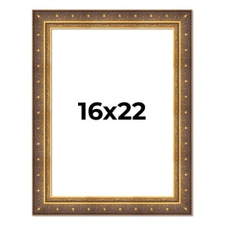16x22 Frame Vintage Gold Solid Wood Picture Frame | 2.5 Inch Moulding ...