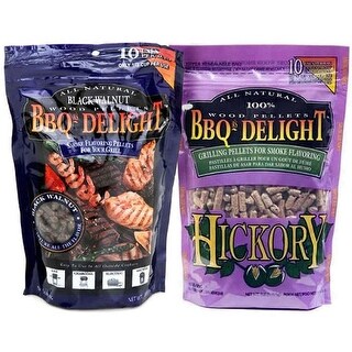 BBQr's Delight 2 Pack Black Walnut & Hickory Pure Wood Grilling Pellets ...