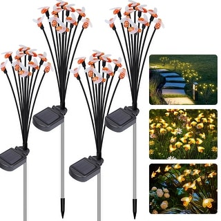 4-Pack Waterproof Solar Bee LED Stake Lights - Bed Bath & Beyond - 41629171