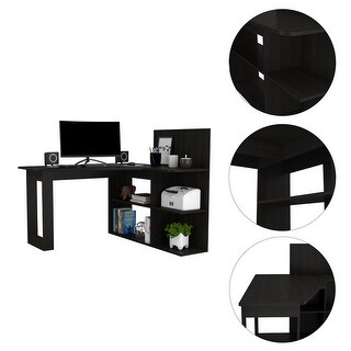 Modern 4-Shelf L-Shaped Writing Desk for Home Office - Bed Bath ...