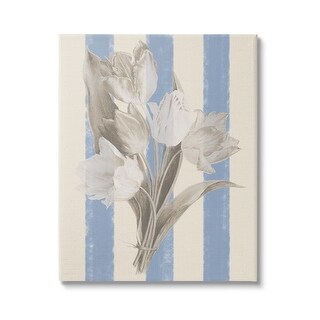 Stupell Tulip Bundle on Stripes Canvas Wall Art Design by Lil' Rue ...
