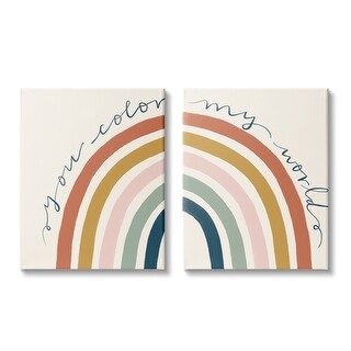 Stupell You Color My World Rainbow Script Phrase Design Illustration 2 ...