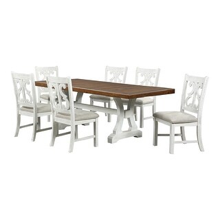 Furniture of America Sylmer White 86-inch Wood Expandable Dining Table ...