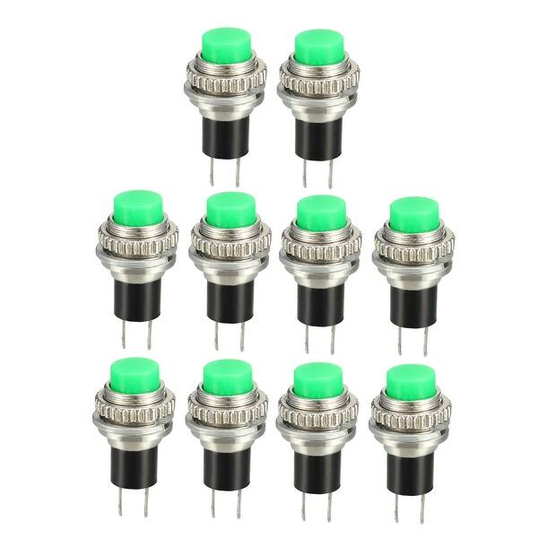 10mm Mounting Hole Green Momentary Push Button Switch SPST NO 10pcs ...