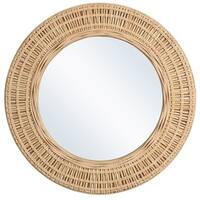 Bamboo Breeze - Decorative Mirror - Natural Woven Bamboo Frame - Bed ...