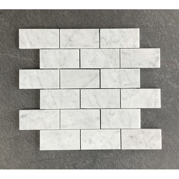 2 x 4 Brick Marble Mosaic Tiles - Bed Bath & Beyond - 38409948