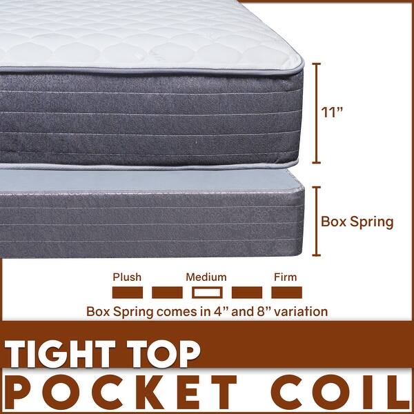 Onetan, 11-Inch Medium Tight top Pocket Coil Hybrid Foam Encased ...