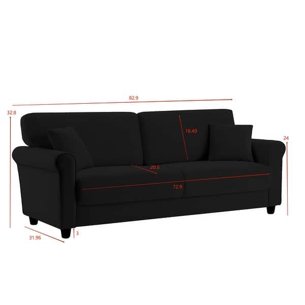 Classic Velvet Sofa Couch with Hardwood Frame, Upholstered Couch ...
