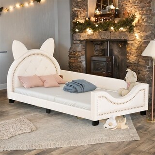 Twin Upholstered Daybed with Cartoon Ears Headboard - Bed Bath & Beyond ...