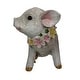 Solar Piglet Garden Light White Resin Flower Led Outdoor Figurine 7.5 ...