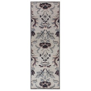 Gray Floral Patterns Hearth Rug - Bed Bath & Beyond - 34736932