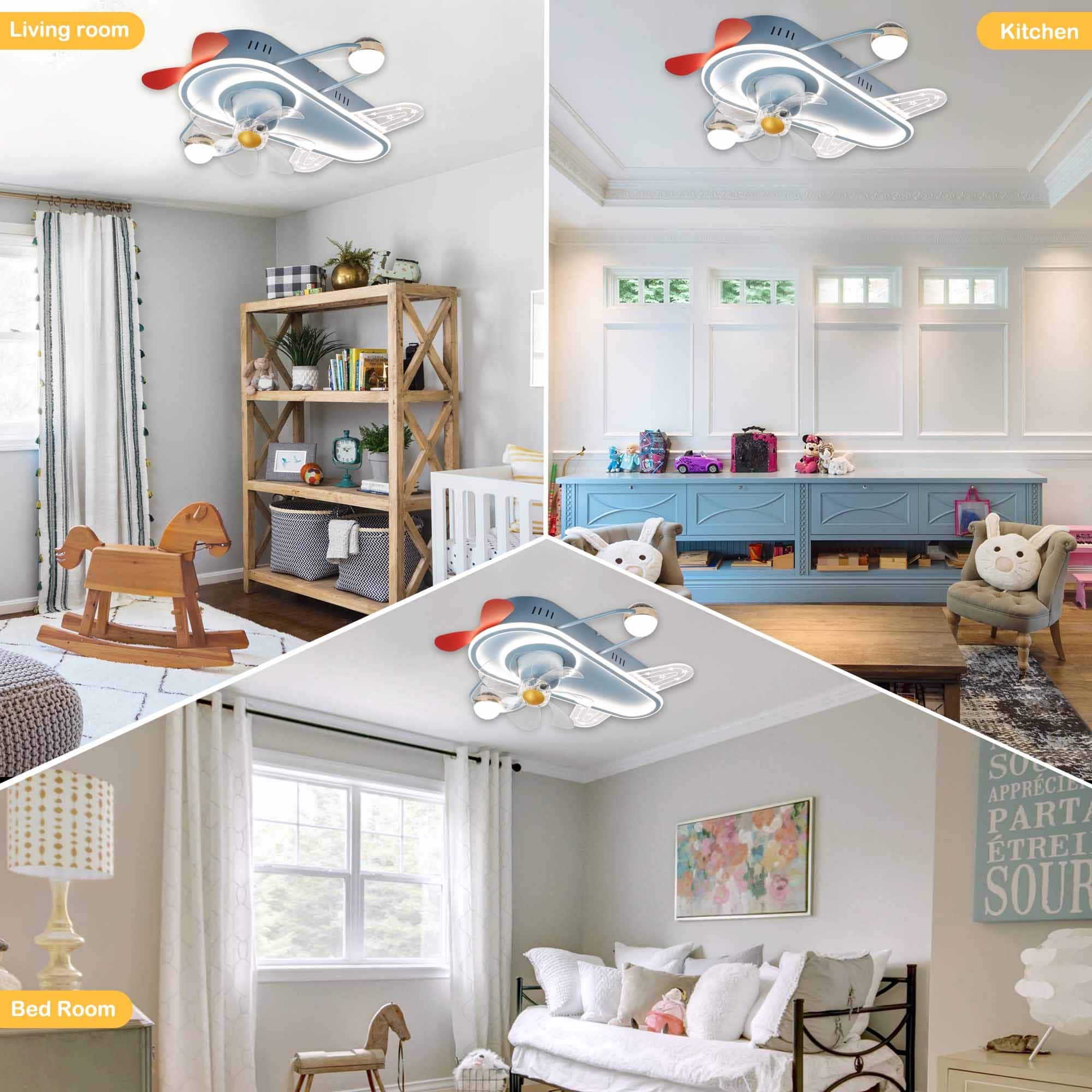 Chichoice Noiseless Ceiling Fan with LED Lights and Remote Timing ...