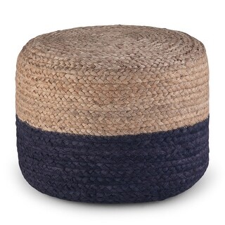 Round Pouf - Navy / Natural - Bed Bath & Beyond - 42819127