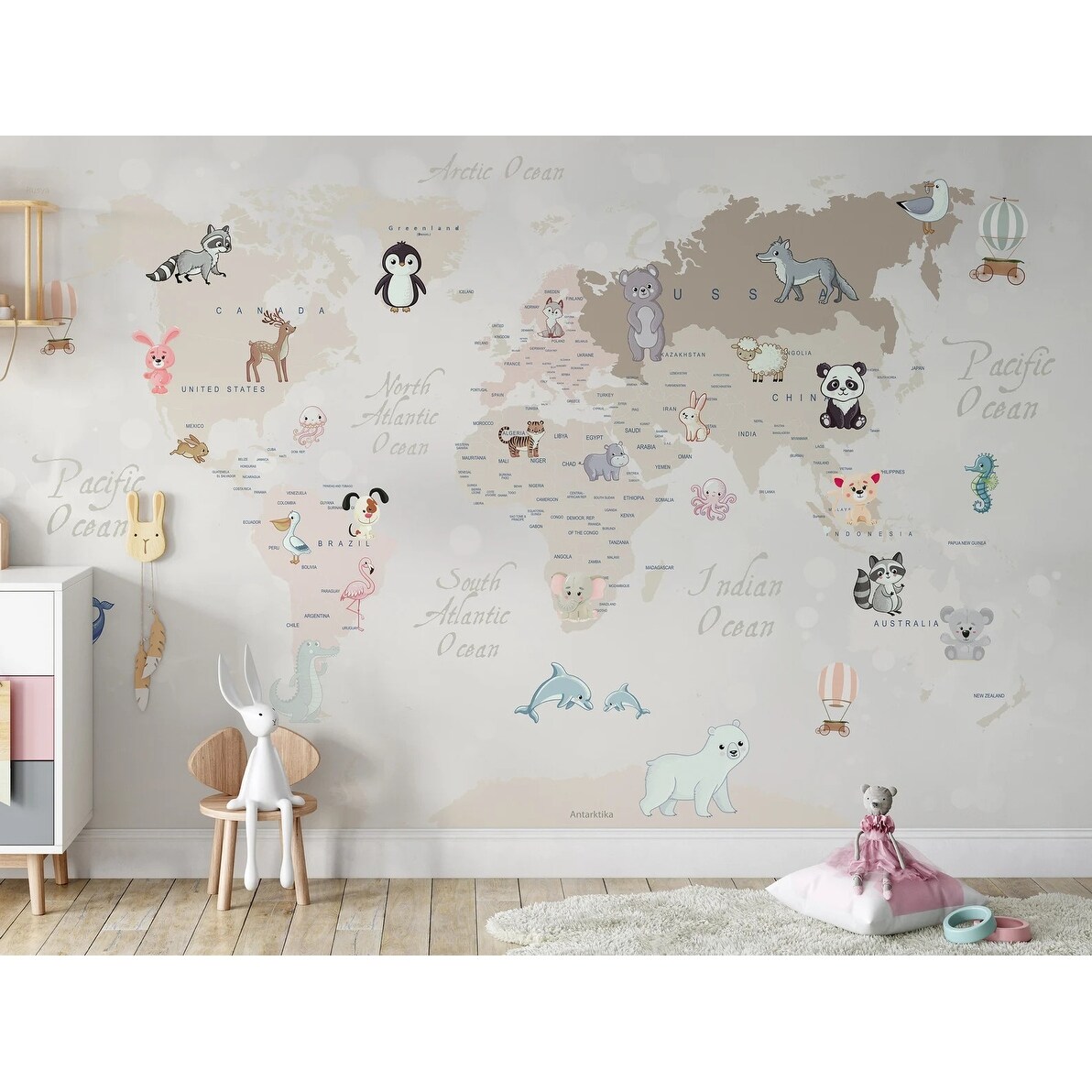 World Map Oceans For Kids