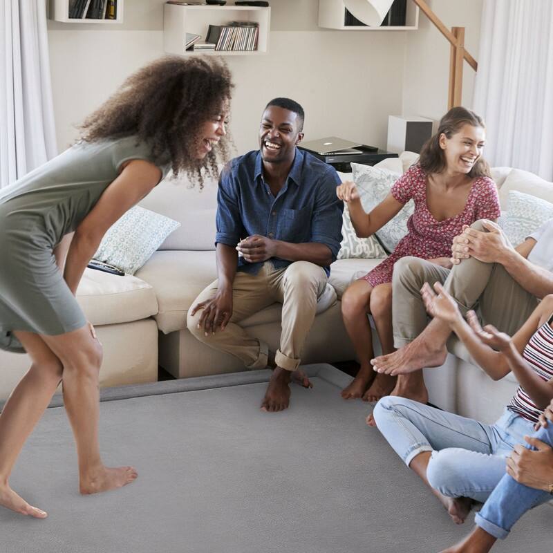 MICRODRY Cushioned Modern Memory Foam Area Rug with Built in Rug Pad ...