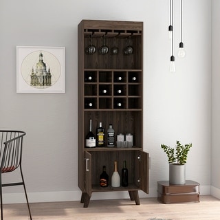 Oslo Bar Cabinet, Twelve Built-in Wine Rack, Double Door Cabinet, Two ...