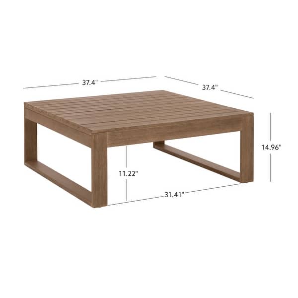 Nigel Outdoor Weather Resistant Solid Wood Coffee Table - Bed Bath ...