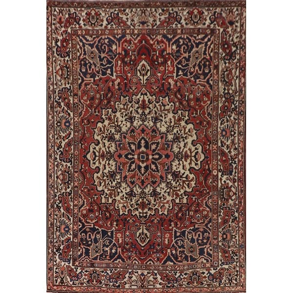 Bakhtiari Persian Vintage Rug Handmade Traditional Wool Carpet - 8'5"x ...