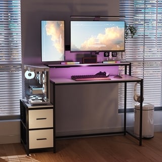Small Gaming Computer Desk with Remote, USB Ports & Power Outlets - Bed ...
