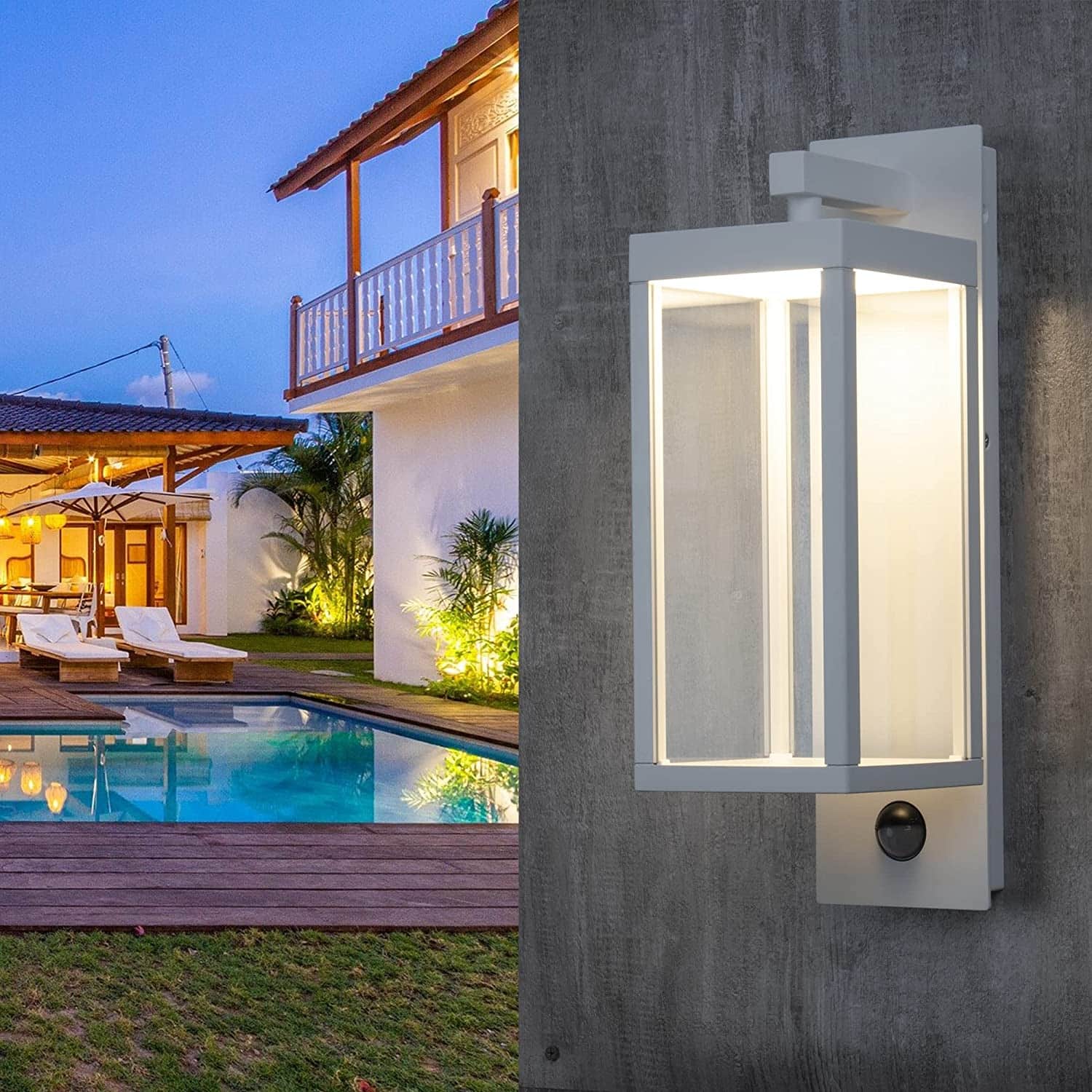 Inowel Wall Light Outdoor LED PIR Sensor Sconce IP54 13W 720Lm - On ...