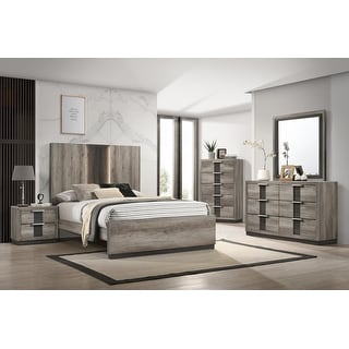 Monte Carlo Contemporary Brown Wood 4-piece Bedroom Set - Bed Bath ...