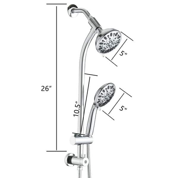 Vanityfair 7-setting Rain Shower Head 26-inch Stainless Steel Slide Bar ...