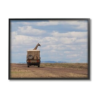 Stupell Giraffe in Safari Vehicle Framed Giclee Art Design by Marilyn ...