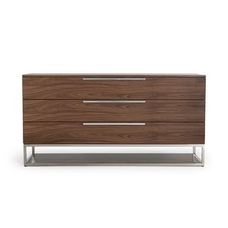 Modrest Heloise Contemporary Walnut & Stainless Steel Dresser - Bed ...