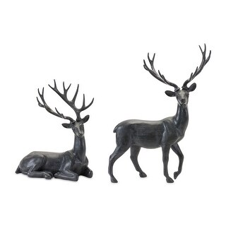 Brushed Stone Deer Statue (Set of 2) - Bed Bath & Beyond - 40837119