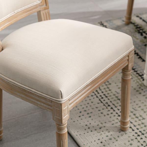 French-Style Farmhouse Upholstered Armless Accent Dining Chairs with ...