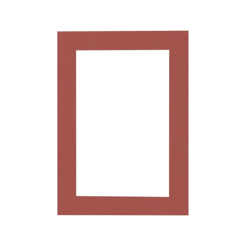 Pack of TEN 8x16 Mats Bevel Cut for 6x12 Photos - Acid Free Brick Red ...
