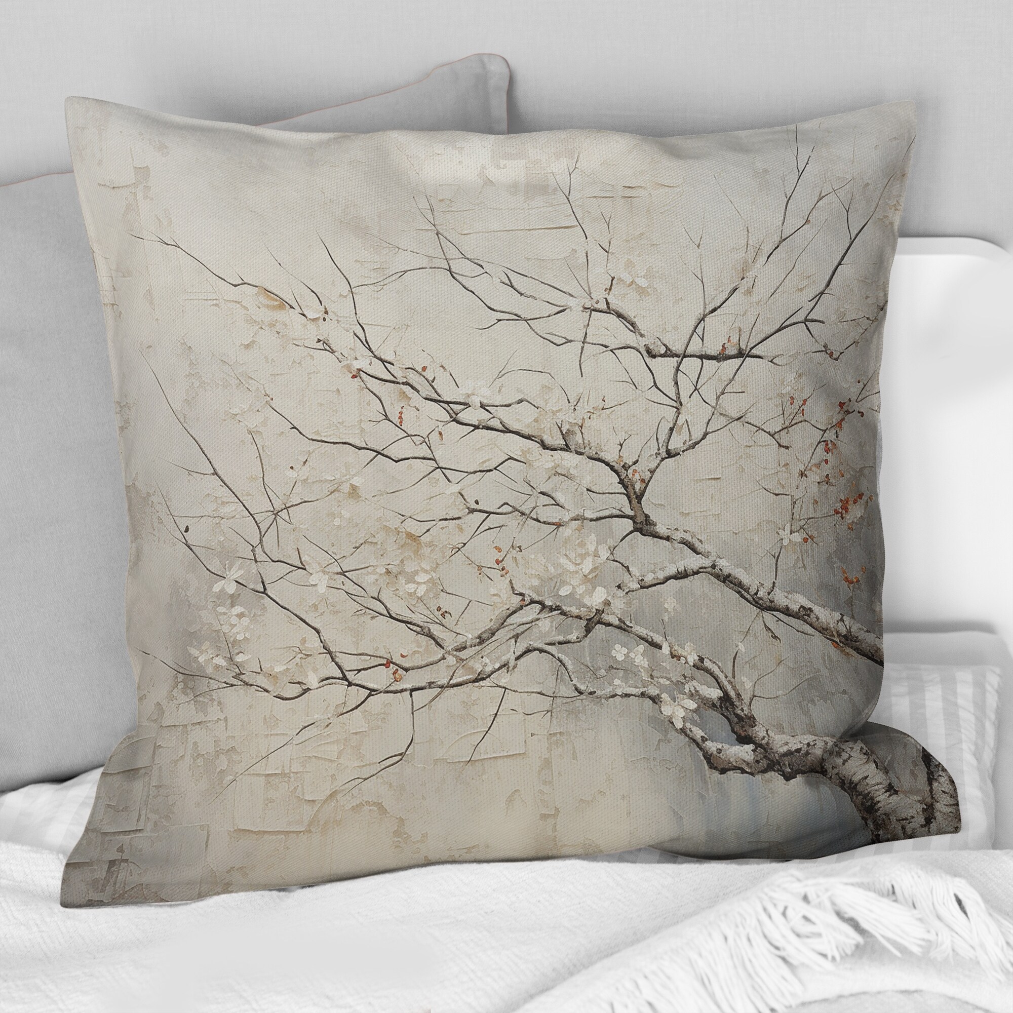 monochrome patterned cushion