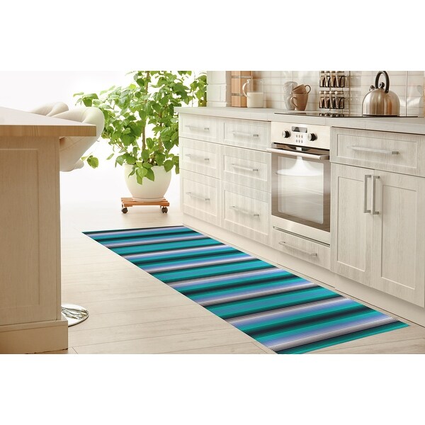 SERAPE STRIPES TEAL Kitchen Mat by Kavka Designs Bed Bath Beyond 30585821