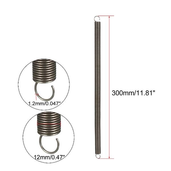 1.2x12x300mm Spring Steel Small Dual Hook Tension Spring - 1.2x12x300m ...