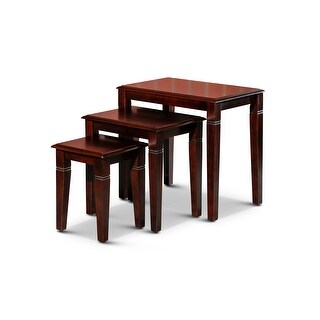 3-Piece Nesting Table Set for Home, Kitchen,Dining room, Dark Brown ...